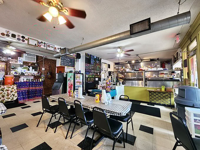 Inside, checkered tablecloths and exposed ductwork create that perfect "we care about the food, not the fancy" atmosphere that always signals delicious things ahead.