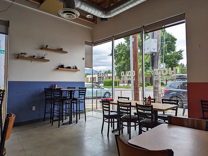 A glimpse inside reveals that perfect balance of industrial chic and cozy charm&mdash;where exposed ductwork meets comfort food philosophy.