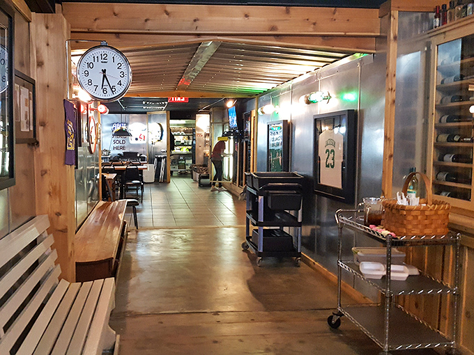 Inside Taylor's, wood paneling and simple decor set the stage where the real stars&mdash;perfectly aged steaks&mdash;will soon make their grand entrance.