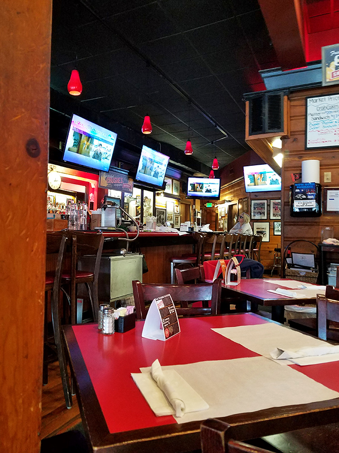 Inside, red tablecloths and wood paneling create that perfect "been here forever" vibe. It's like dining in your favorite uncle's rec room&mdash;if he could really cook.