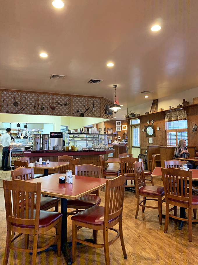 Where comfort meets craftsmanship. The wooden interior doesn't need fancy frills when the food does all the talking.