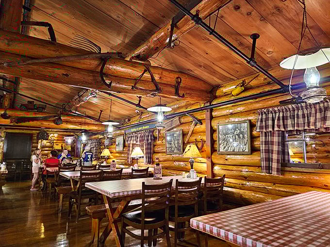 Step inside and suddenly you're in lumberjack heaven&mdash;rustic log walls, plaid curtains, and the promise of pancakes that would make Paul himself weep with joy.
