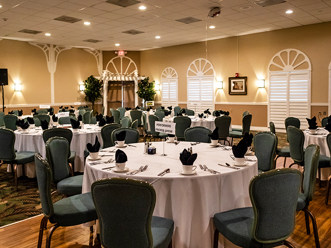 White tablecloths, elegant place settings, and that unmistakable steakhouse ambiance—this dining room has hosted celebrations for generations of Fort Lauderdale families.