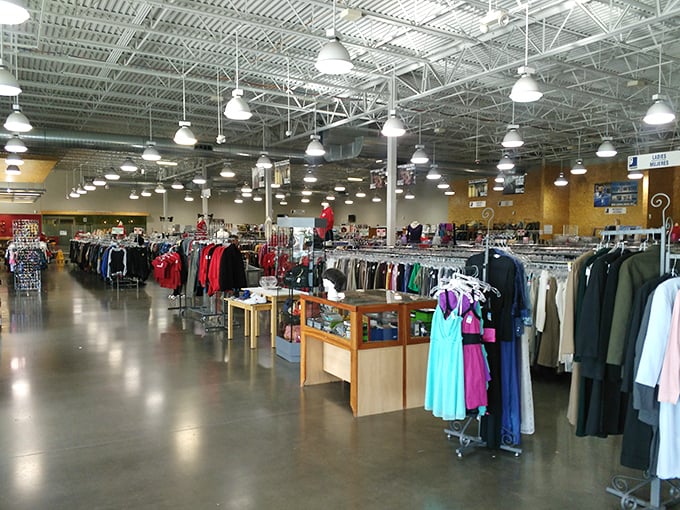 Endless racks stretch toward the horizon in this bargain hunter's paradise. The thrill of the hunt begins with that first step inside. 