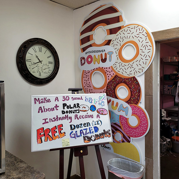 "You deserve a donut" isn't just a slogan&mdash;it's practically a constitutional right. The colorful interior display makes a compelling case.