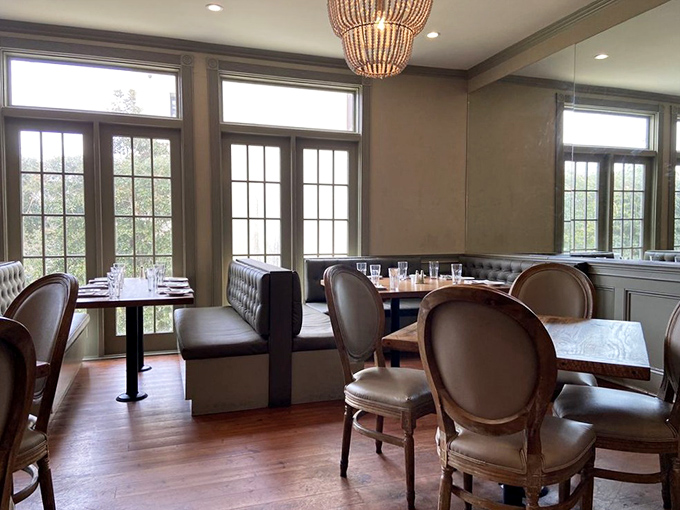 Elegant yet comfortable dining spaces where history whispers from every corner. Those beaded chandeliers aren't just lighting&mdash;they're jewelry for the ceiling.