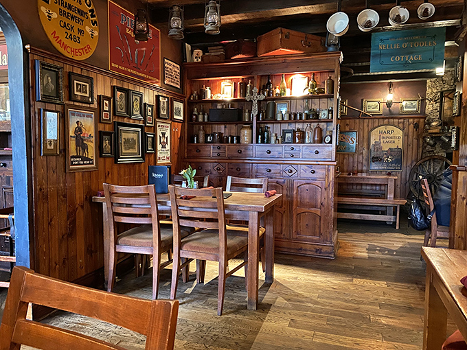 Step inside and time-travel to Dublin without the jet lag &ndash; wooden panels, vintage memorabilia, and cozy nooks conspire to make you order "just one more pint."