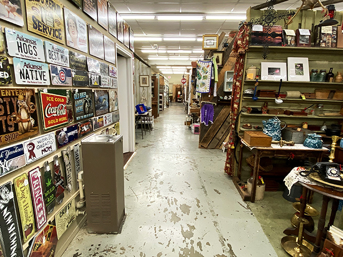 Vintage signs line the walls like a museum where you're actually allowed to touch (and buy) the exhibits.