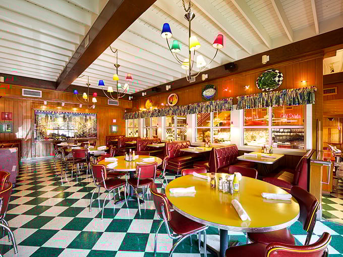 Checkered floors, wooden panels, and red vinyl booths &ndash; this isn't designed nostalgia, folks, it's the real deal preserved in amber.