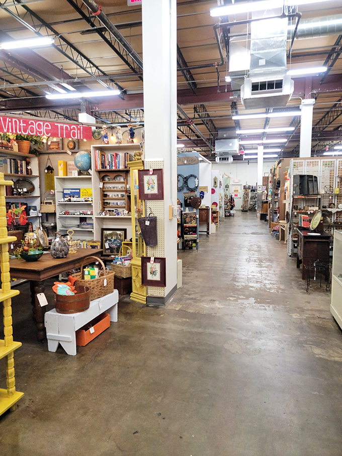 Aisles that stretch into infinity, each turn promising new discoveries. The "Vintage Trail" sign isn't kidding&mdash;you'll need breadcrumbs to find your way back.