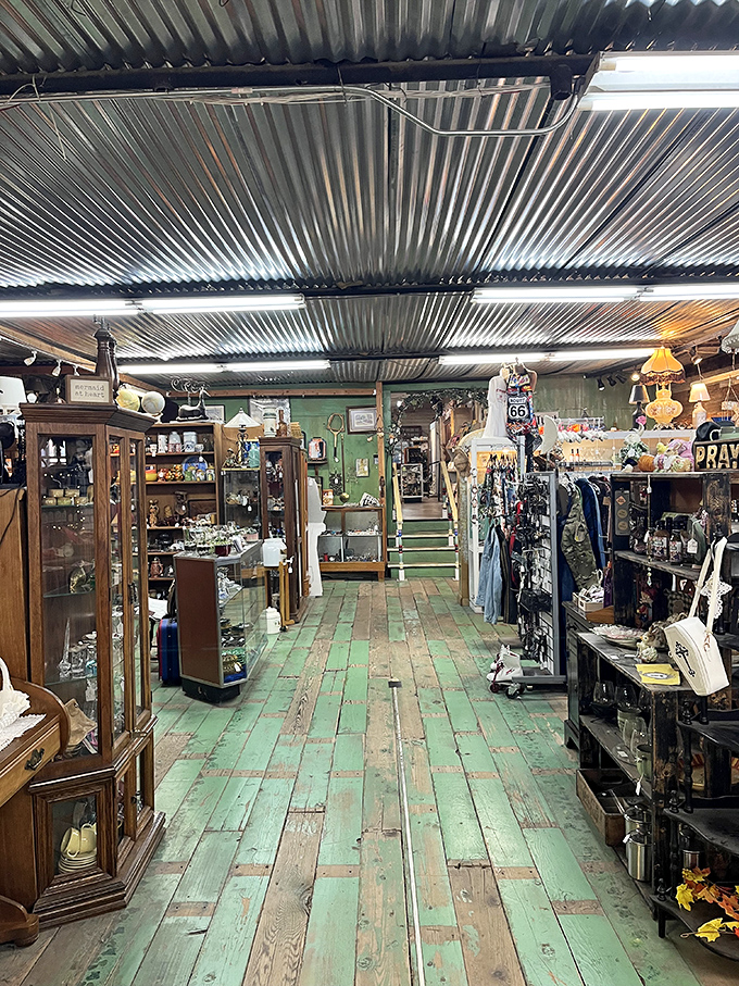 Minty green floorboards that have witnessed decades of treasure hunters lead you through a wonderland of memories. Each creaky step tells a story.