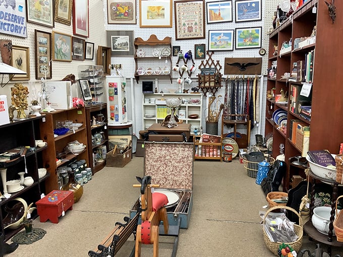 Each vendor booth tells its own story. This one's practically screaming "I have that lamp your grandmother refused to part with!"