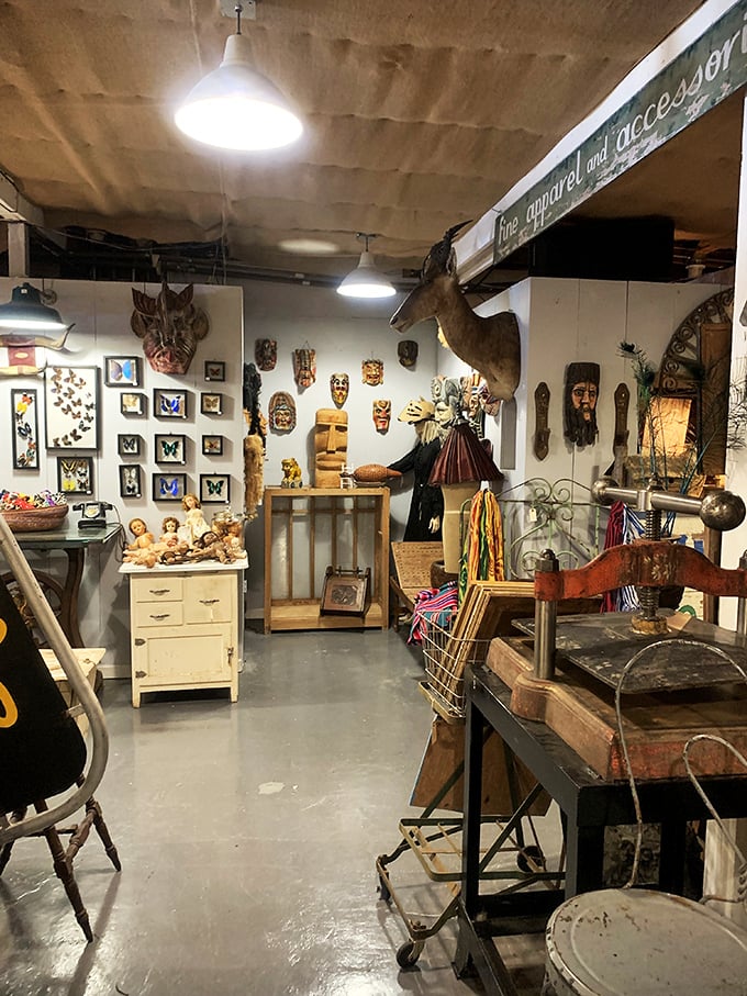 Step inside and prepare for sensory overload – taxidermy, tribal masks, and vintage oddities compete for your attention in this wonderfully bizarre space.