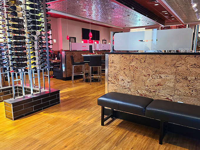 Where wine meets wood meets wow. The elegant interior strikes that perfect balance between "special occasion" and "I deserve this on a Tuesday."