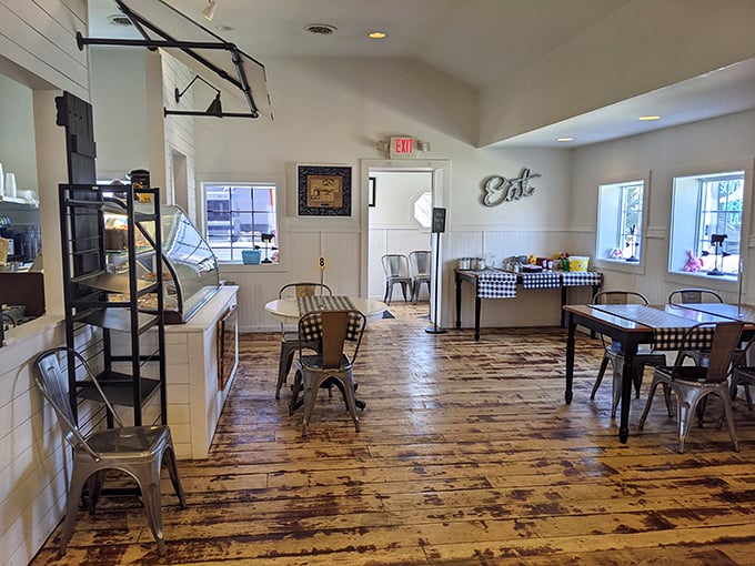 Wood-worn floors tell stories of countless satisfied diners while metal chairs and checkered tablecloths create that "I've come home" feeling we all crave.