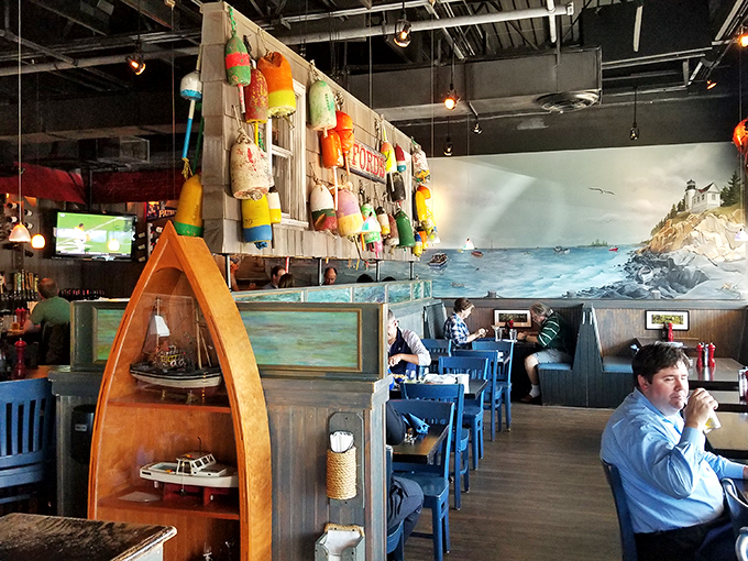 The interior strikes that perfect balance&mdash;nautical enough to set the mood without making you feel like you're trapped in a souvenir shop that exploded.