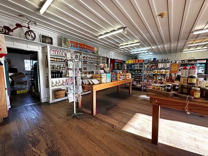 Sunlight streams across worn wooden floors, illuminating shelves stocked with essentials and treasures. This isn't just shopping&mdash;it's a journey through coastal California's pantry.