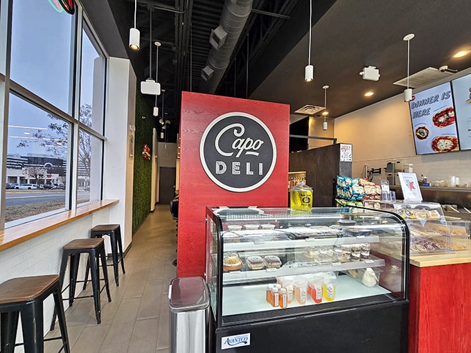 Inside, the modern minimalist vibe lets you know immediately &ndash; they've spent their budget on ingredients, not interior designers. Smart move.