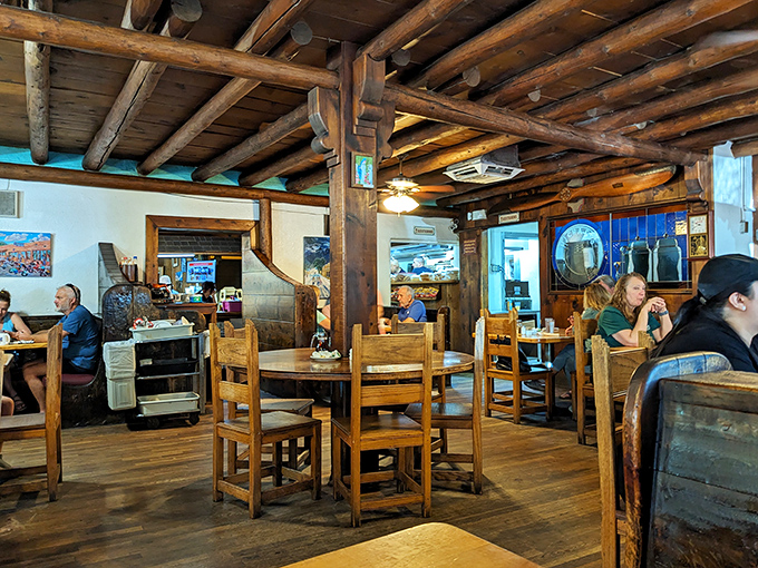 Rustic vigas overhead, satisfied diners below&mdash;Michael's interior feels like dining in a friend's mountain cabin, if your friend happened to be a breakfast genius.