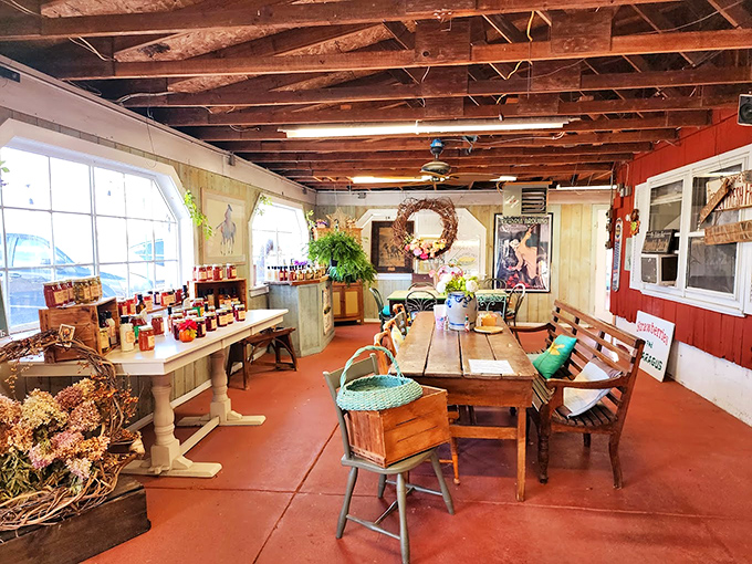 Rustic wooden beams and farmhouse tables create the perfect setting for pie-based epiphanies. This isn't d&eacute;cor&mdash;it's a warm hug in architectural form.