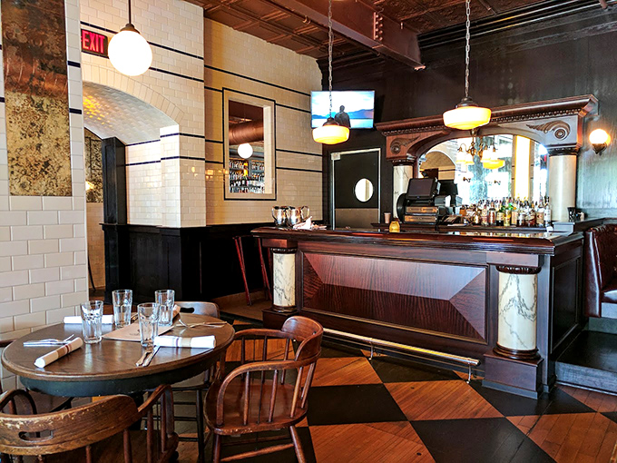 Where industrial chic meets old-world charm. That magnificent bar isn't just serving drinks&mdash;it's telling stories spanning generations.