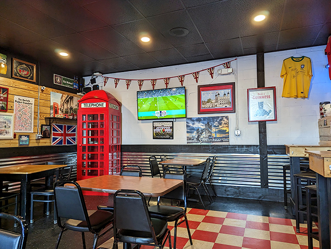 Step inside and you're transported across the Atlantic &ndash; that iconic red telephone booth isn't just decoration, it's a portal to British pub culture.