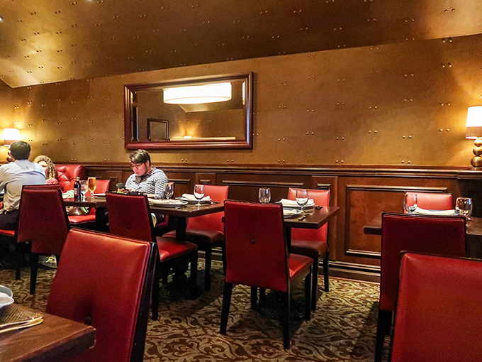 Classic red leather chairs and warm wood paneling &ndash; this isn't trendy dining, it's timeless dining. The steakhouse equivalent of a perfectly tailored suit.