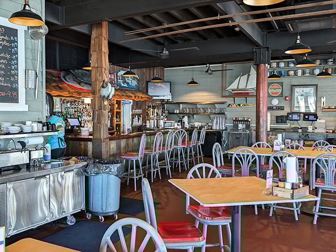 Nautical charm meets seafood sanctuary inside Harris Crab House. Those wooden beams have witnessed countless "Oh my goodness" moments when plates of fresh catch arrive.