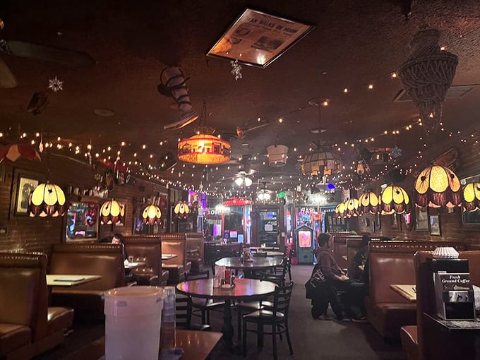 The counter beckons with its lived-in charm – a front-row seat to Portland nightlife where stories flow as freely as the drinks.