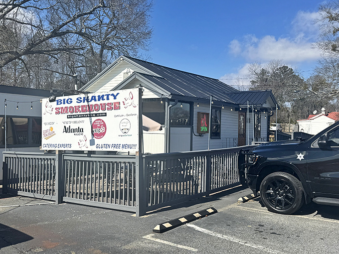 Big Shanty's humble white exterior hides flavor bombs that would make any barbecue pilgrim weep with joy.