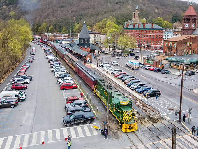 Jim Thorpe's vintage train station welcomes visitors with Victorian splendor and mountain views that'll make your heart skip.