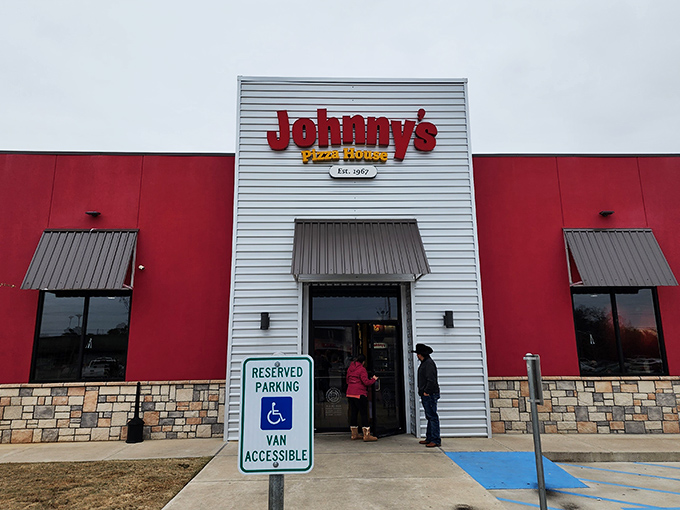 Johnny's bold red exterior announces itself without apology &ndash; the pizza equivalent of a confident handshake.
