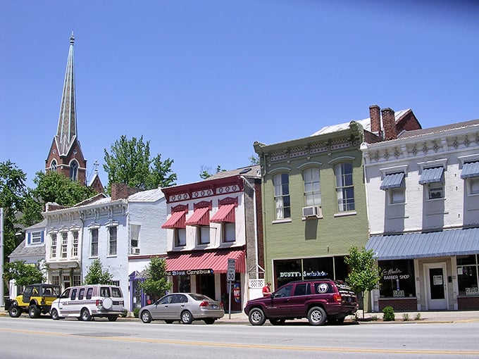 Madison: Colorful Victorian facades line the main street, each building seemingly competing for "Most Charming Storefront" in this river town.