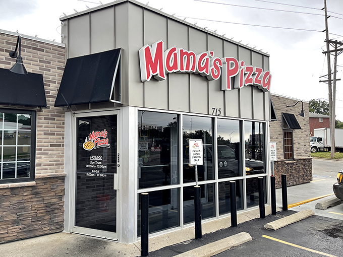 Mama's Pizza (storefront): "No fancy frills, just pizza perfection. Like finding the best restaurant in Italy hidden in your aunt's basement."