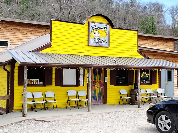 Miguel's Pizza: Sunshine yellow with a side of adventure. This climber's paradise serves pizza that makes you forget your sore muscles.