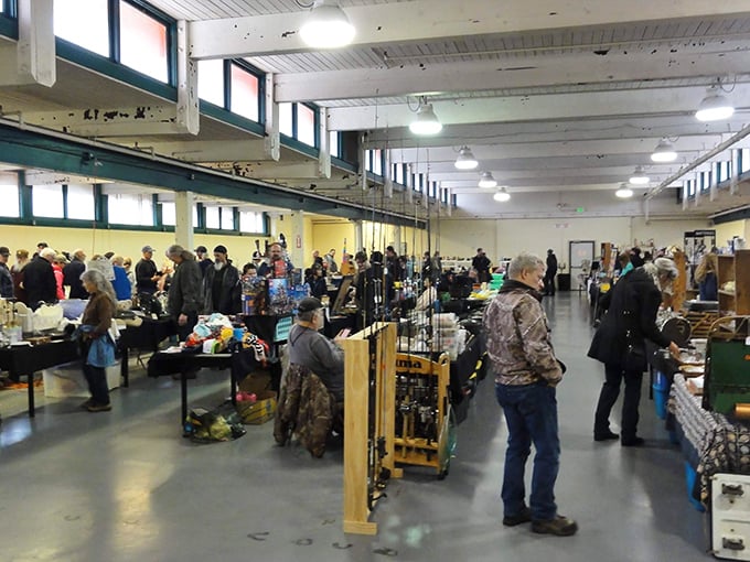 Sunday mornings at Picc-A-Dilly: where Eugene's eclectic souls gather to hunt vintage treasures beneath industrial rafters.