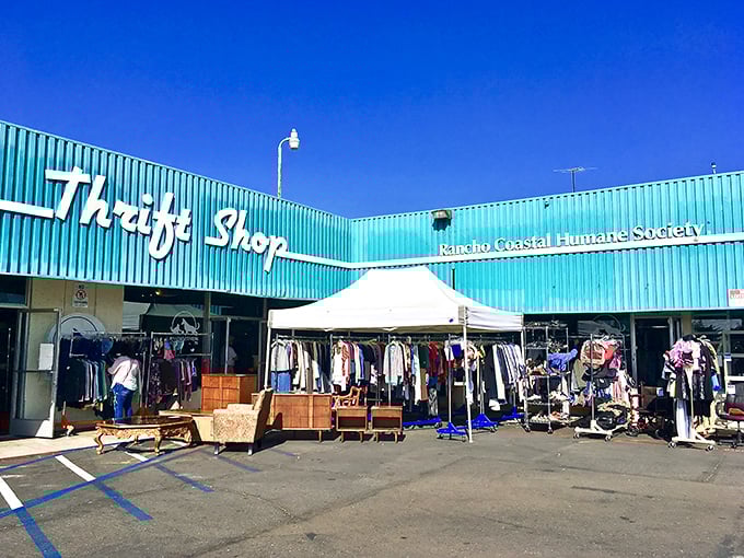 The turquoise oasis of Rancho Coastal Humane Society Thrift Shop &ndash; where beach vibes meet bargain hunting for a good cause.