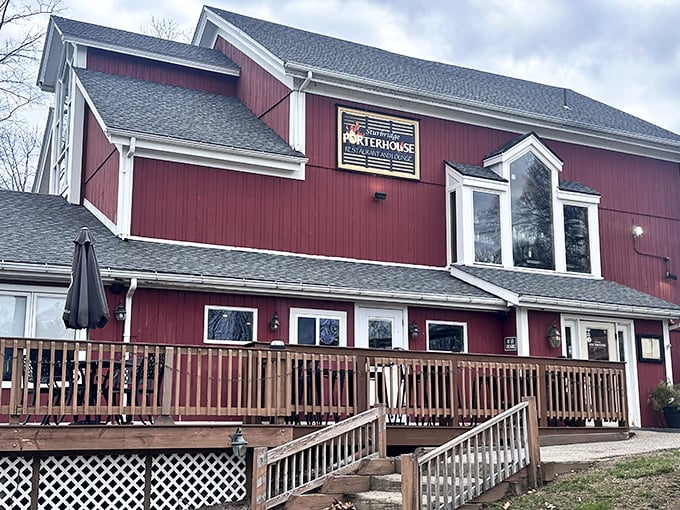 This red barn serves up steaks with more character than a Tennessee Williams play, all wrapped in New England charm.