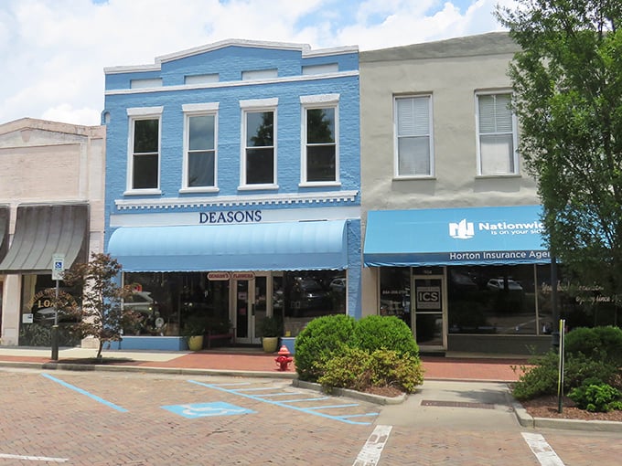 That blue storefront isn't just a building&mdash;it's Abbeville's way of saying "we do charming better than your Pinterest board."