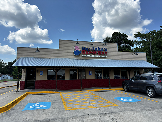 Big Jake's BBQ: "Texarkana's smoke palace under summer skies. The kind of place where napkins aren't optional &ndash; they're essential survival gear."