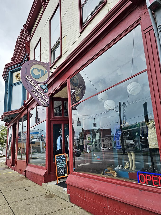 That "CV" sign might as well stand for "Constantly Valuable." Casablanca's corner location has witnessed fashion trends come, go, and boomerang back again.