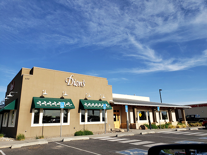 That desert sky and Dion's classic profile &ndash; a pairing as perfect as green chile and cheese on a hot pie.