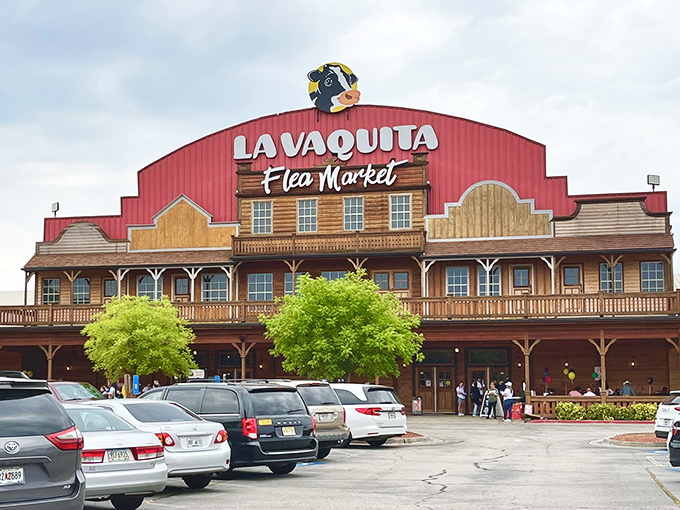 The little cow with big personality. La Vaquita's distinctive red building stands like a monument to multicultural treasure hunting.