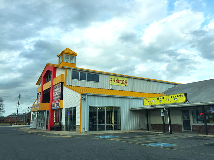 Where else can you buy fishing gear, get a piercing, and devour a cheesesteak without moving your car? Delaware's answer to one-stop shopping.