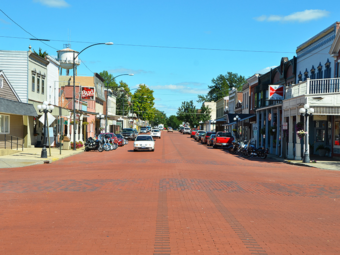 The kind of Main Street where you expect Jimmy Stewart to round the corner, waving hello to everyone by name.