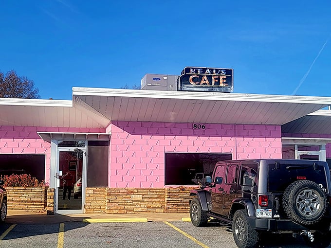 The neon sign at Neal's has been guiding hungry travelers to gravy paradise longer than most GPS systems have existed.