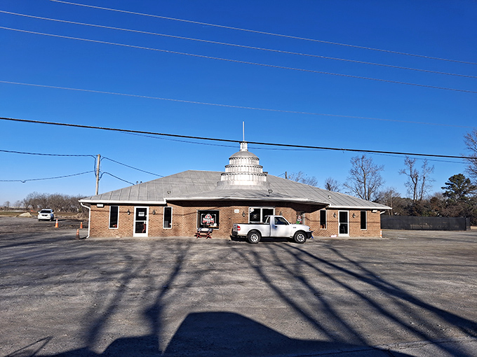 Not just a smoke signal&mdash;this iconic dome announces you've arrived at whole hog heaven in Ayden.
