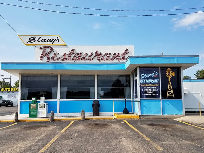 The kind of place where you expect to see your high school football coach still debating last season's controversial play.