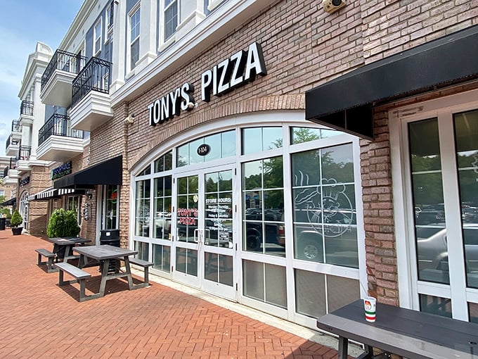 Those arched windows aren't just for show; they're portals to a world where folding your slice is practically mandatory.