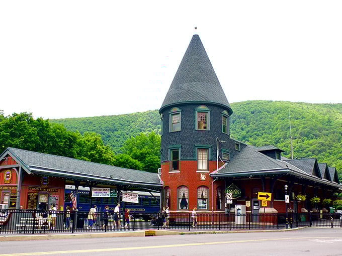 The distinctive Central Railroad station, with its fairytale turret, welcomes visitors just as it has for generations. All aboard for instant time travel!